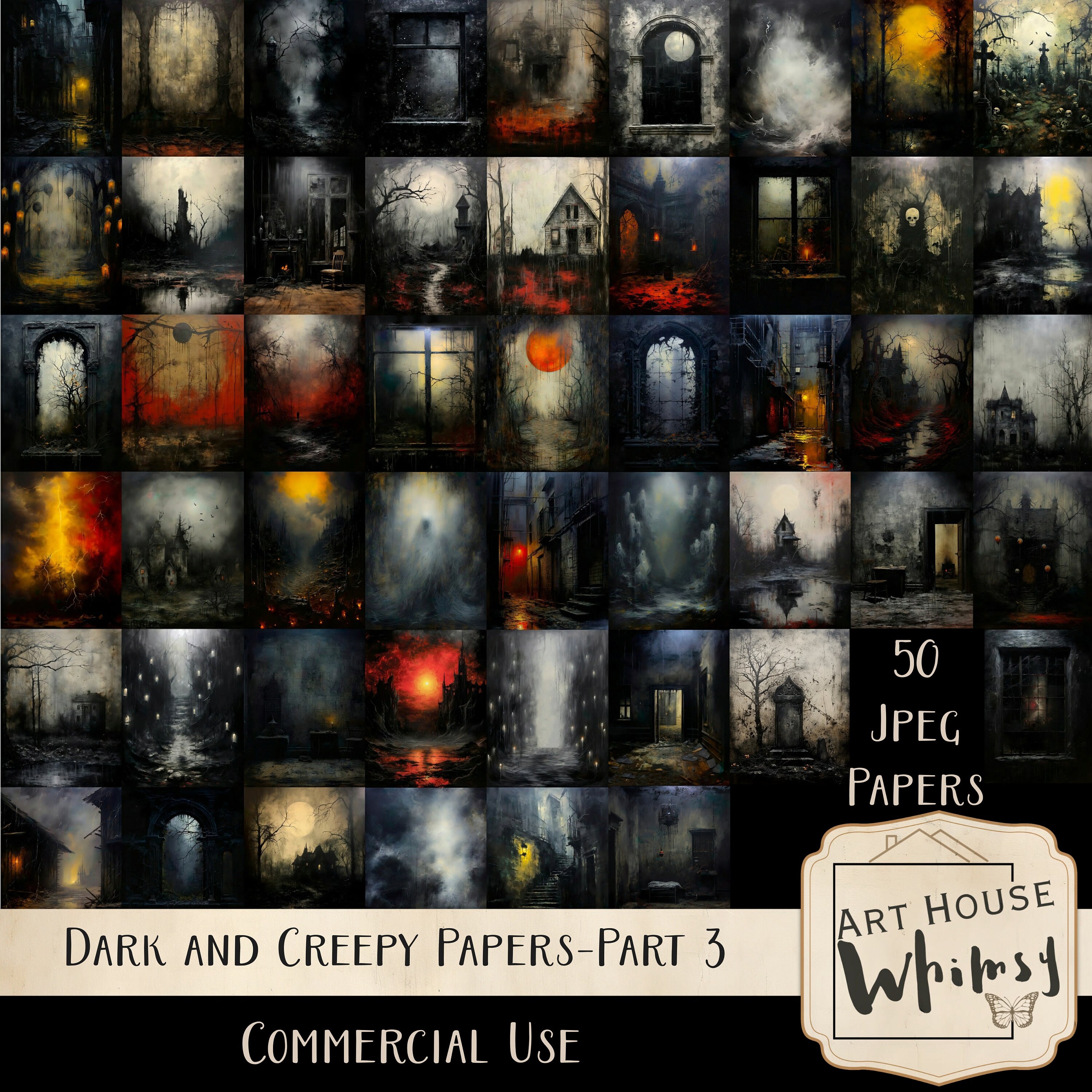Gothic Halloween Digital Paper: Dark Creepy Backgrounds (digital ...