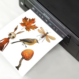Fall's Forest Creatures and Dancing Leaves-whimsical Mixed Media ...