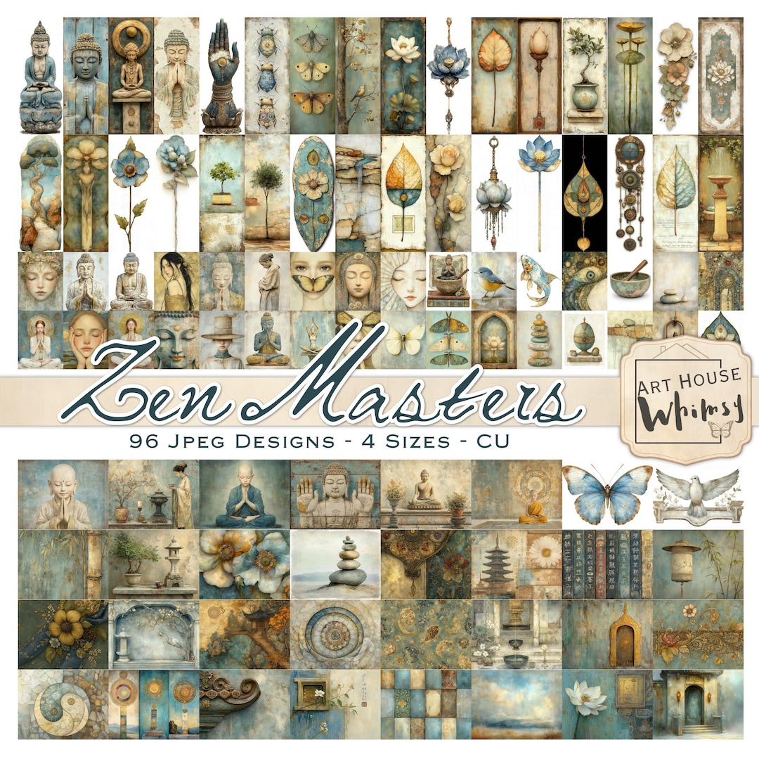 Zen Masters Digital Art Collection: Buddha, Lotus, & Gardens (96 Jpegs ...