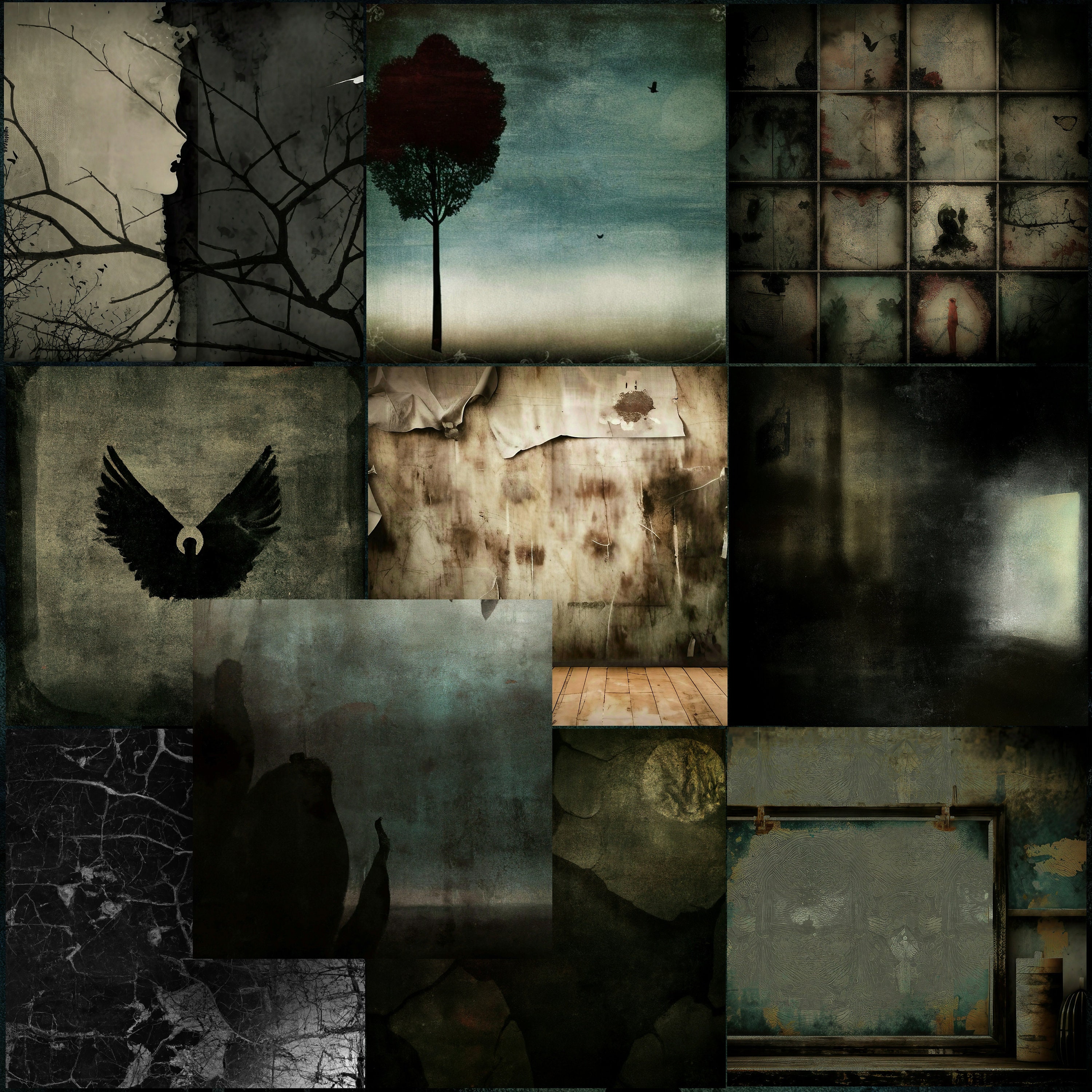 Dark & Creepy Papers: Gothic Halloween Digital Paper Backgrounds ...