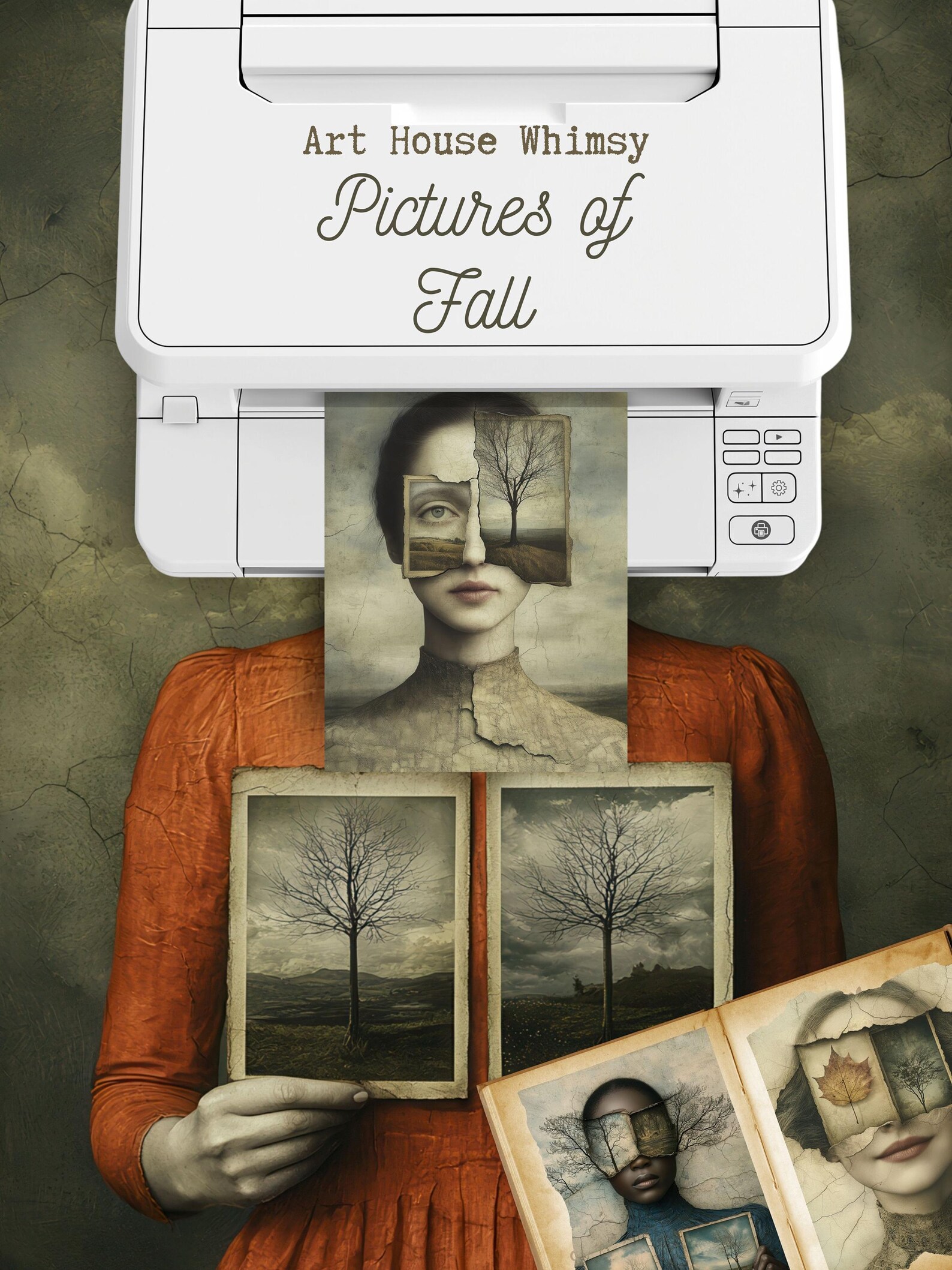 Victorian Autumn Faces: Surreal Fall Scene Jpegs (8.5x11 Digital ...
