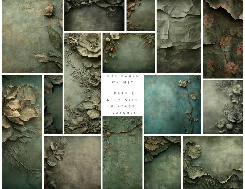 Dark & Interesting Vintage Textures: 16 Botanical Papers (11x8.5 ...