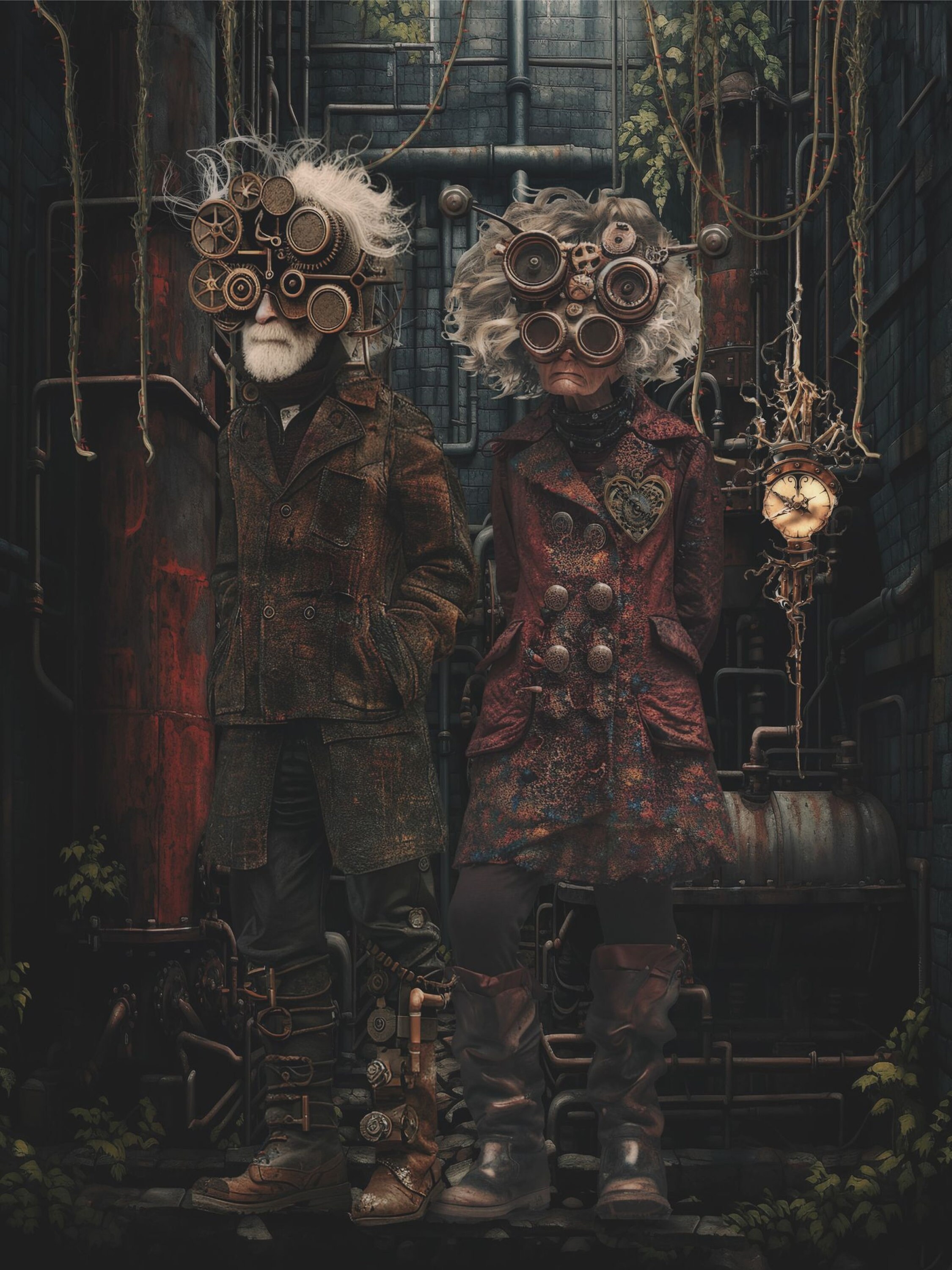 Gear Head Gang 1: Steampunk Character Jpeg Images, Grunge Art, Collage ...
