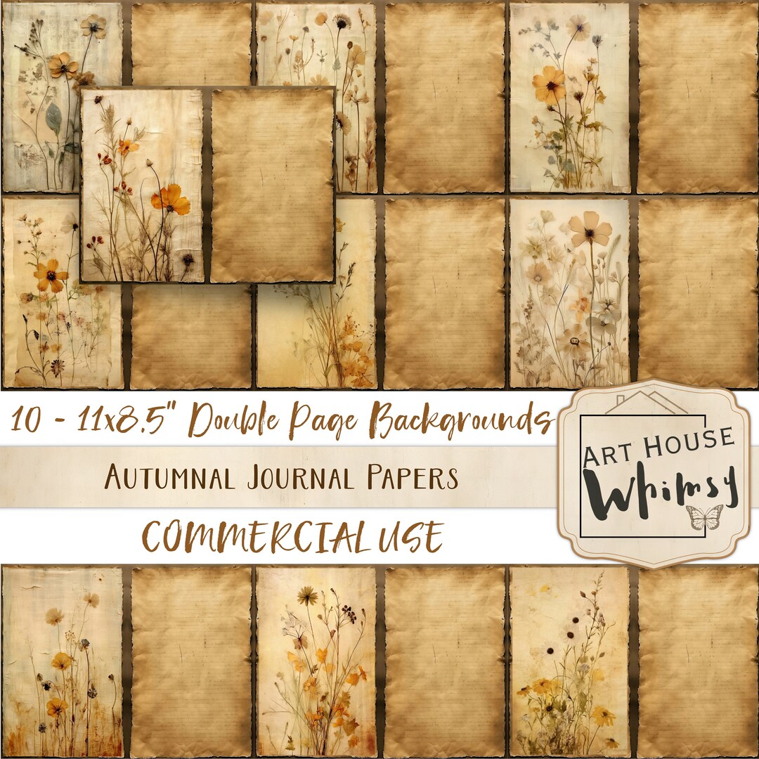 Autumnal Printable Journal Pages, Double Sided, Fall Autumn Themed ...