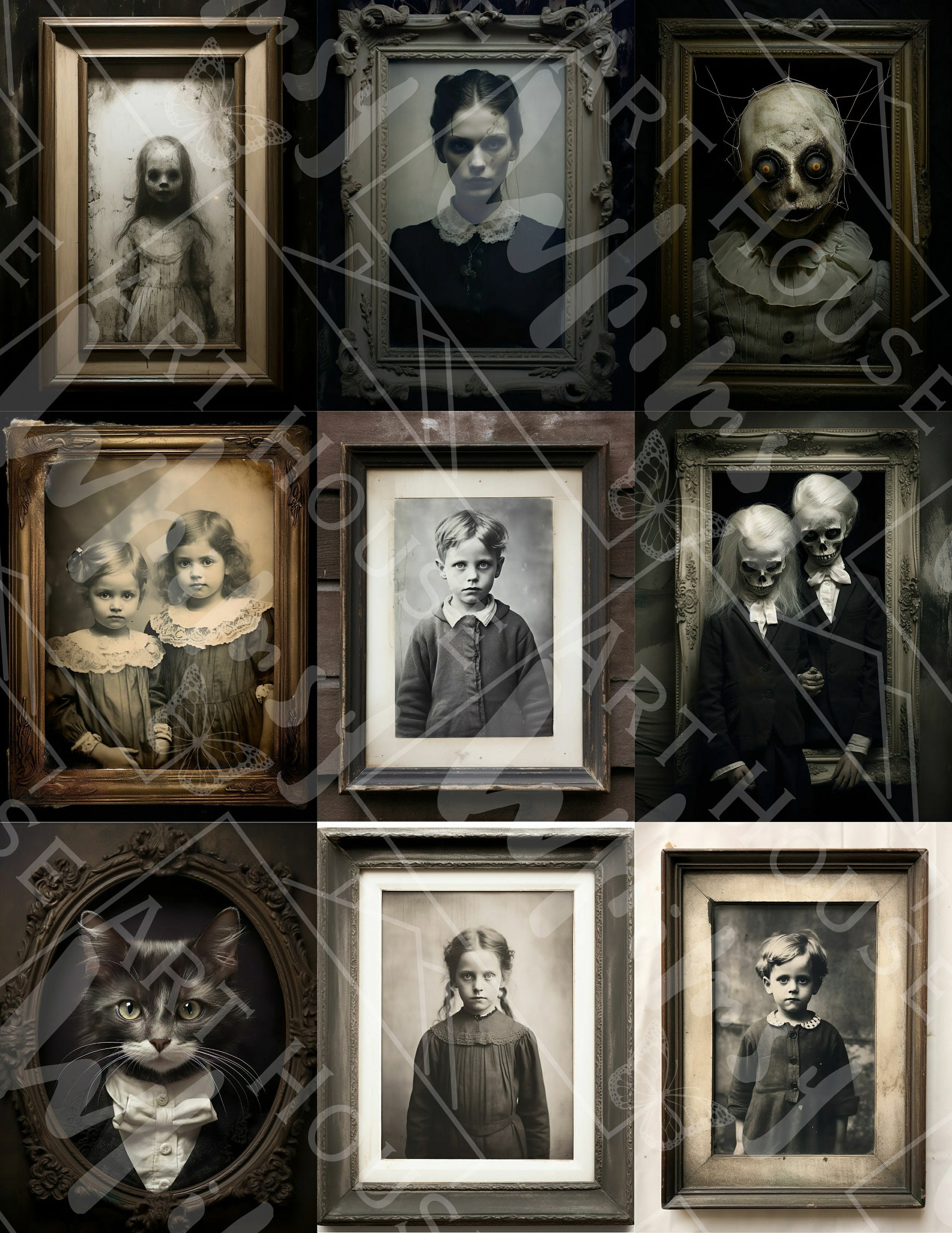 Creepy Portraits: Gothic Horror Portrait Art, 50 Spooky Images (digital ...