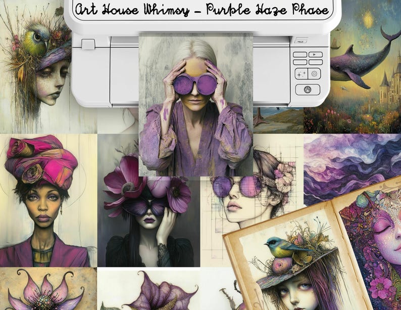 Purple Haze Surreal Art: 96 Jpegs, Sentiments (digital Download) - Etsy