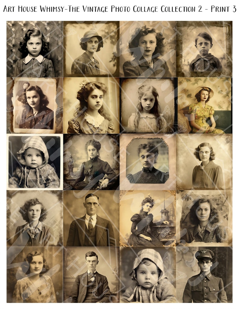 The Vintage Photo Collage Collection-part 2 5 Printable - Etsy Australia