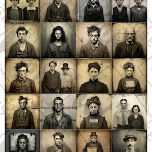 The Criminal Type - 100 Printable Images for Junk Journals, Vintage ...