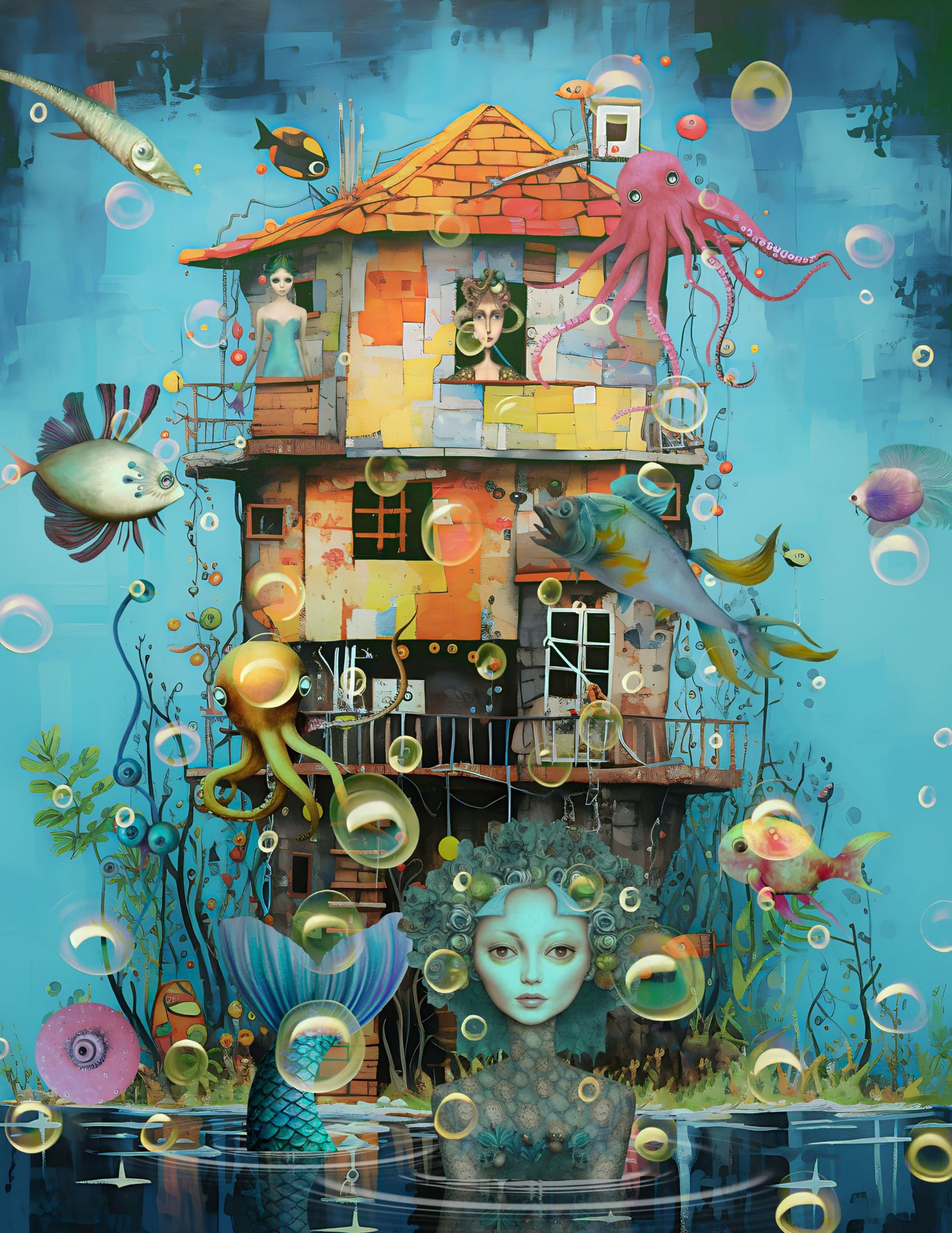 Whimsical House Backgrounds: Colorful Dwelling Papers, Commercial Use ...