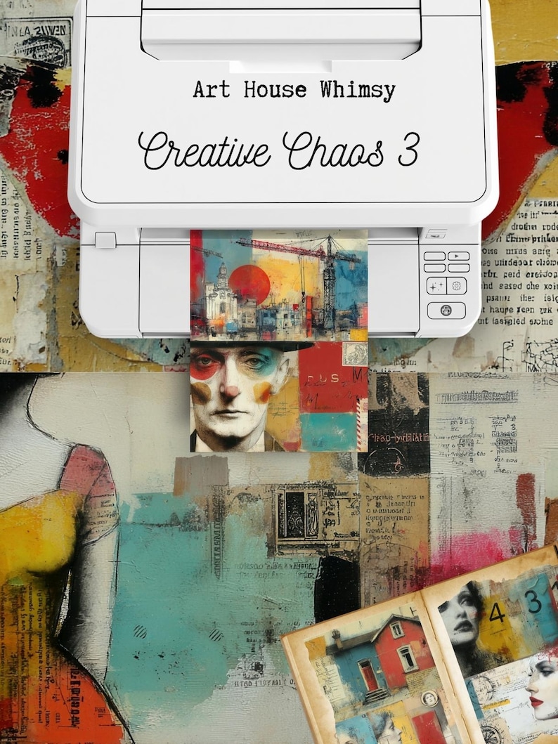 Creative Chaos 3: Mixed Media Style Papers, 25 Collage Designs (11x8.5 ...