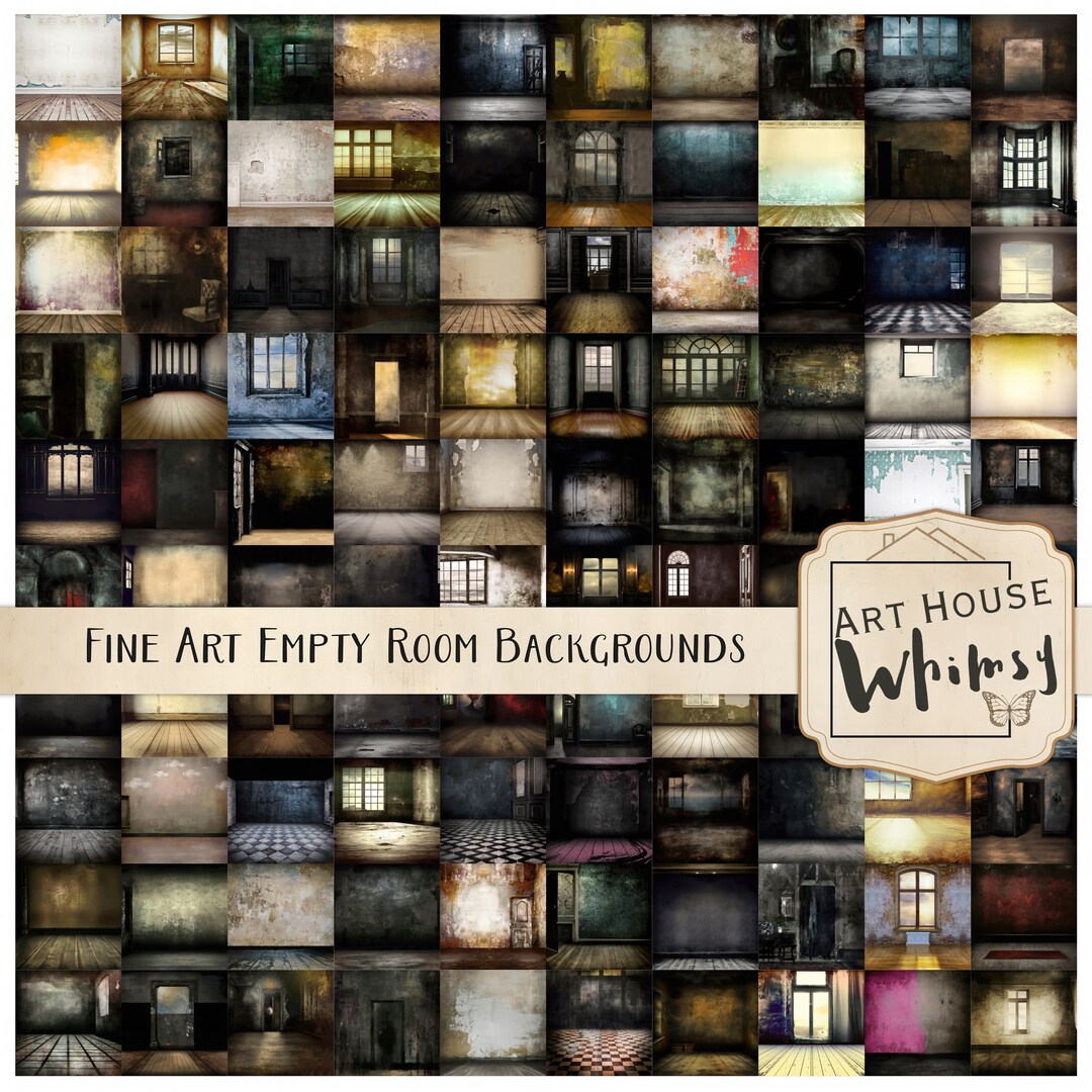 Fine Art Empty Room Papers, 100 Empty Room Scenes, Digital Scrapbooking ...