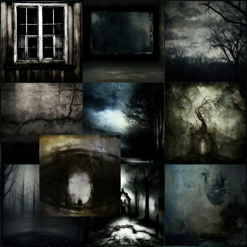 Dark & Creepy Papers: Gothic Halloween Digital Paper Backgrounds ...
