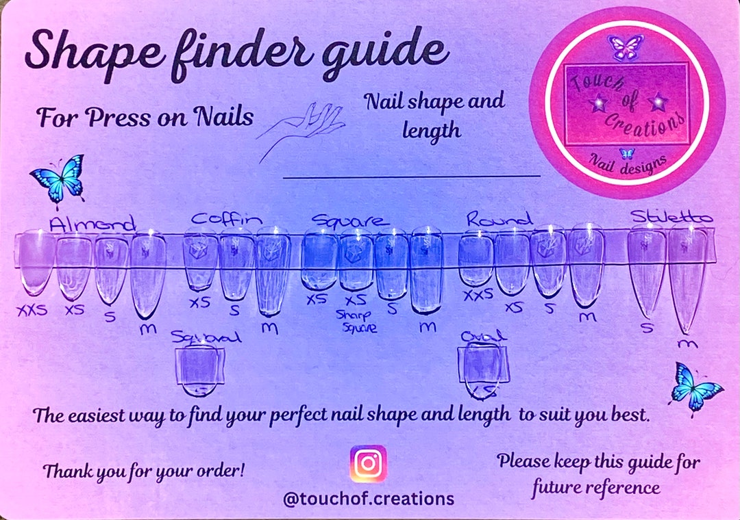 Shape Finder Guide, Press on Nails , Find Shape/length, Shape Finder ...