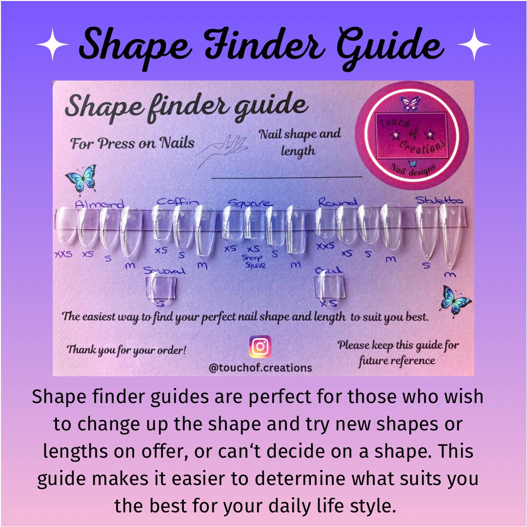 Shape Finder Guide, Press on Nails , Find Shape/length, Shape Finder ...