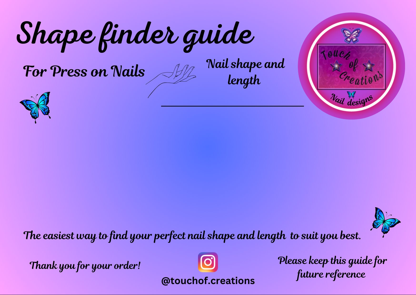 Shape Finder Guide, Press on Nails , Find Shape/length, Shape Finder ...