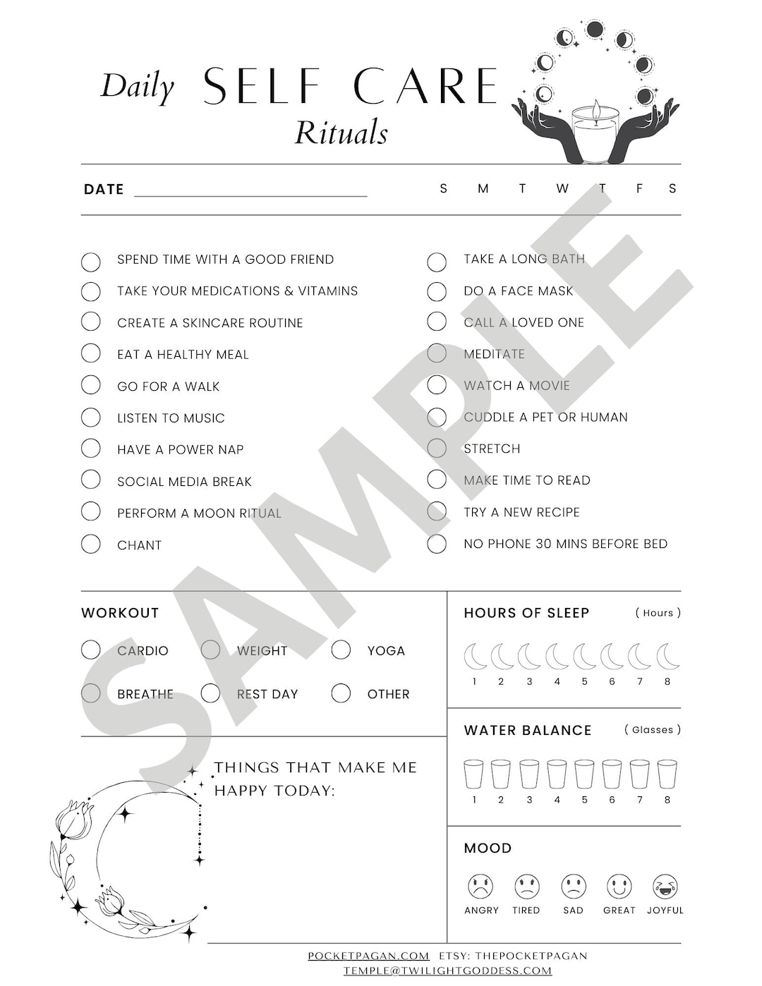 Self Care Ritual Worksheet - DOWNLOADABLE PRINTABLE .pdf - Etsy
