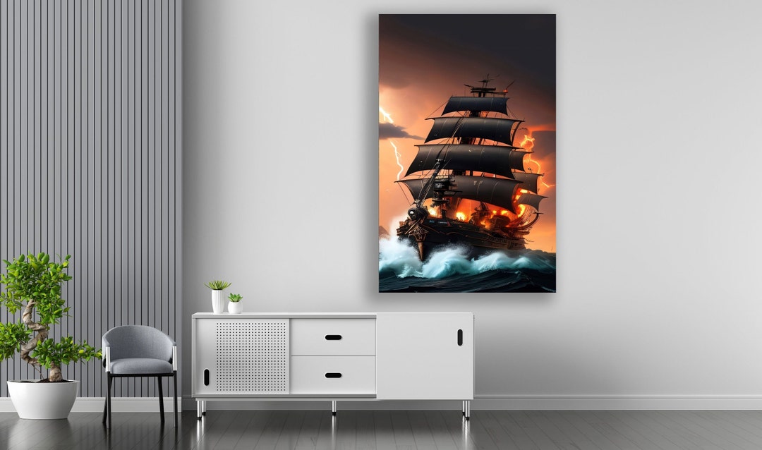 Abstract Boat Temper Glass Wall Art Home Decorations Wall - Etsy