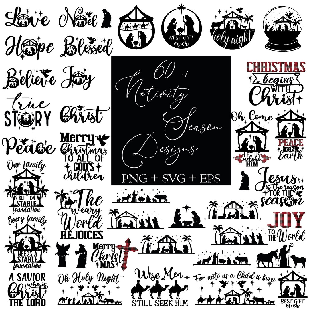 Nativity Scene Svg Nativity SVG Bundle Christmas Svg Holy - Etsy