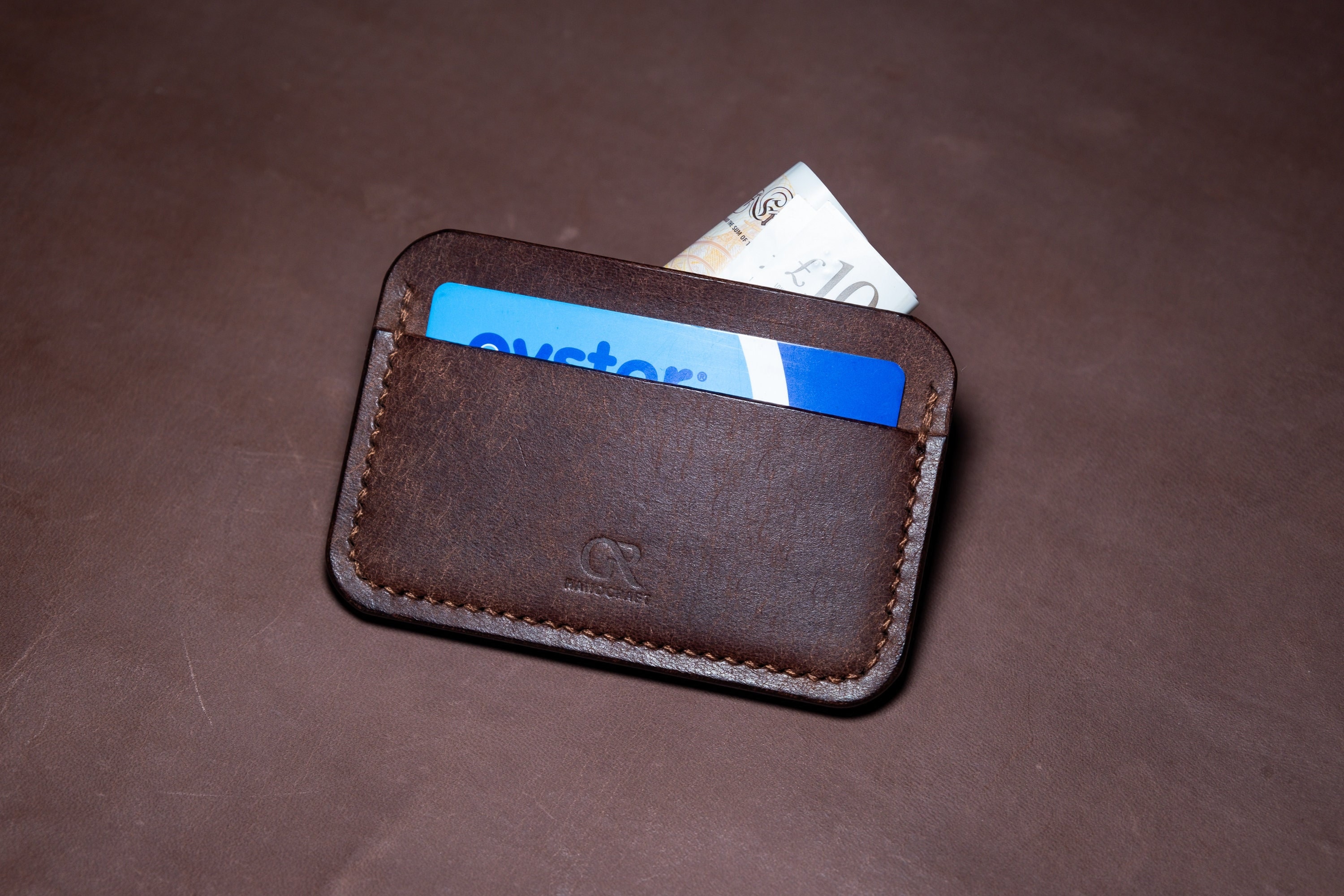 Minimalist Leather Wallet Card Holder, Personalised Compact Leather ...