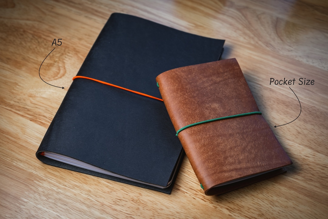 Travelers Refillable Leather Notebook Cover - Handmade - Etsy