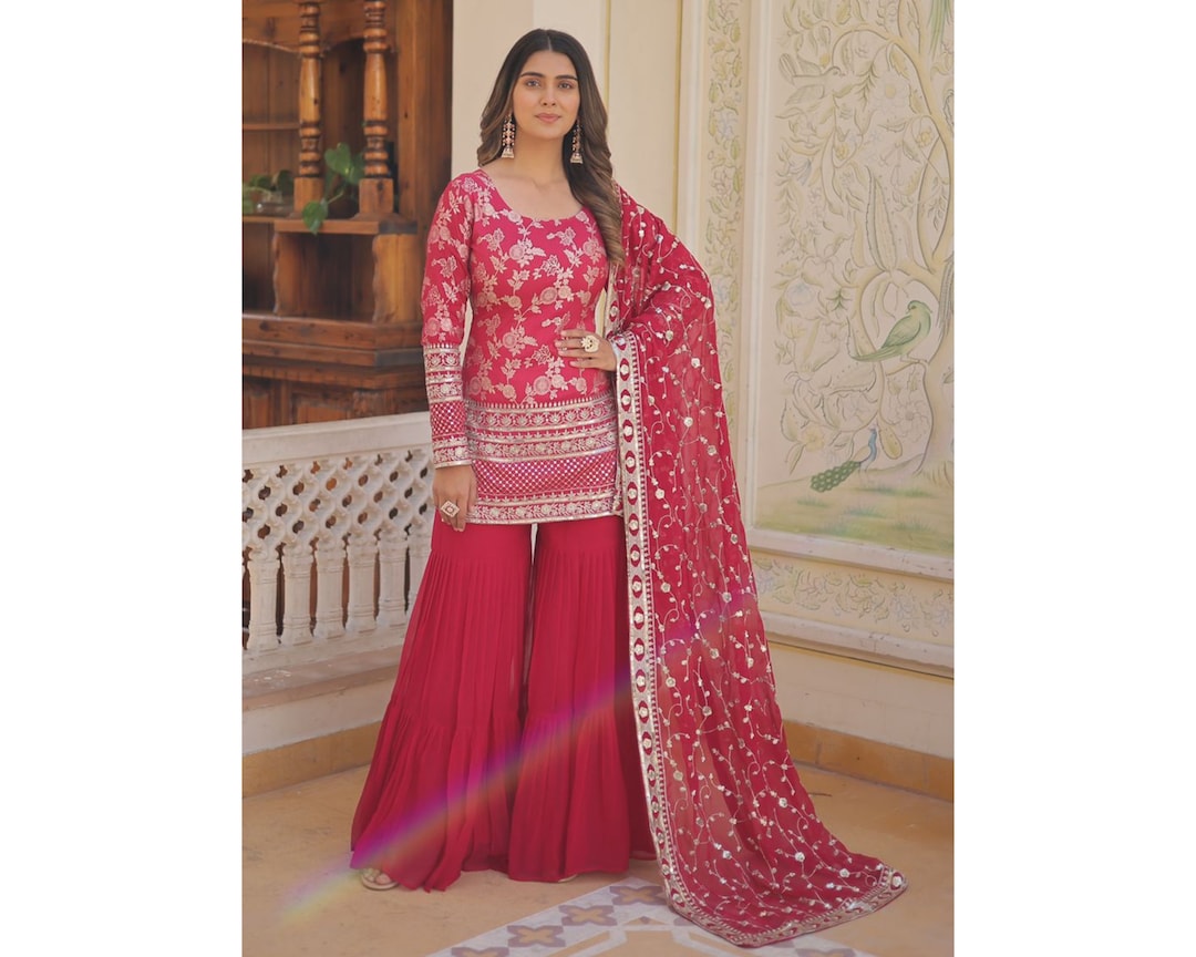 Designer Sharara Suits for Women, Embroidered Sharara Suit, Punjabi ...