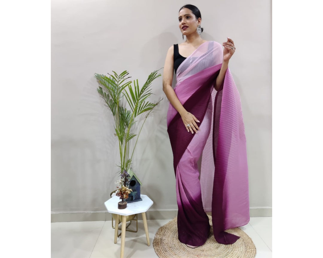 Designer Dual Shade Saree for Women, Designer Wedding Wear Saree With ...