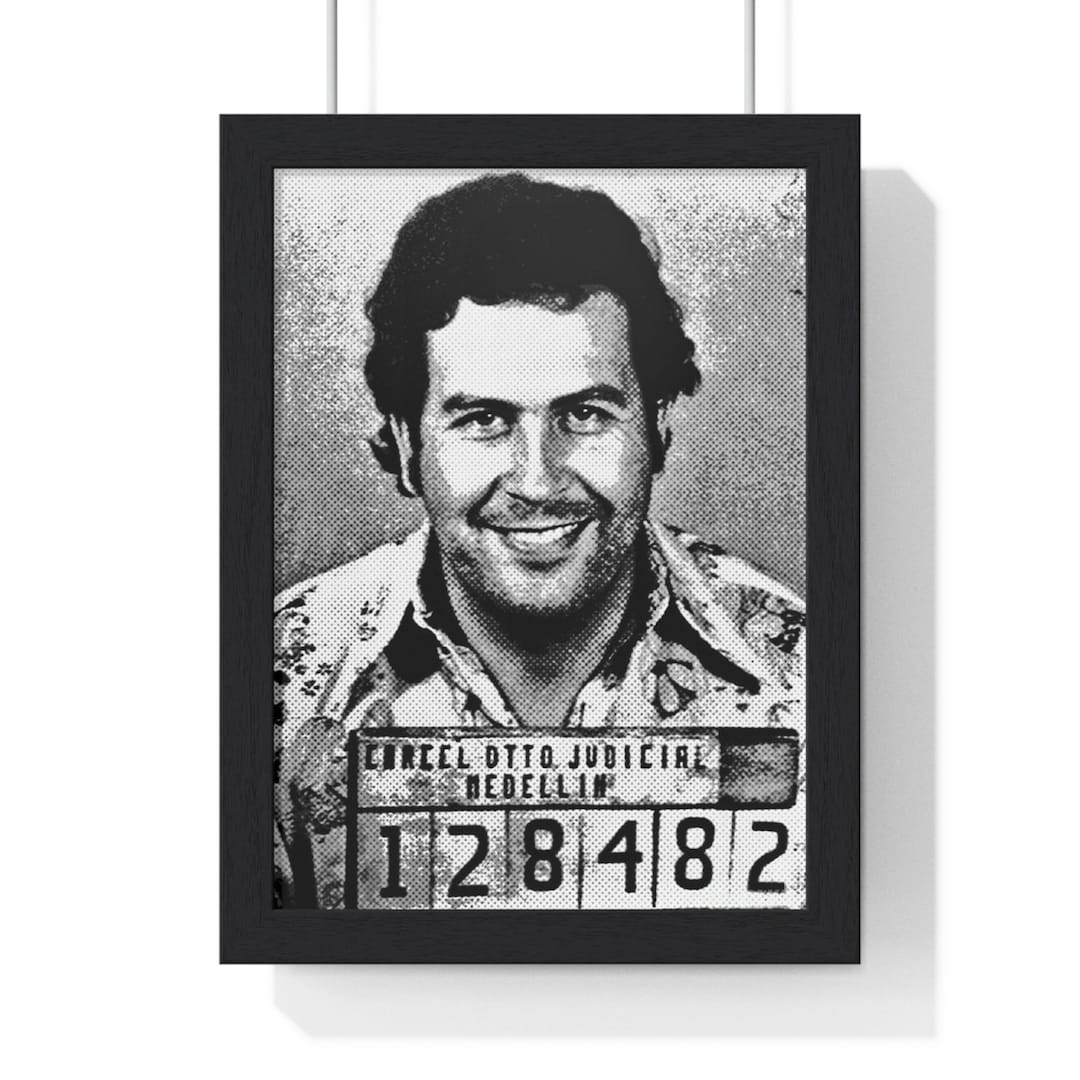 Pablo Escobar Mugshot Framed Poster, Museum-quality Frame, Indoor Wall ...