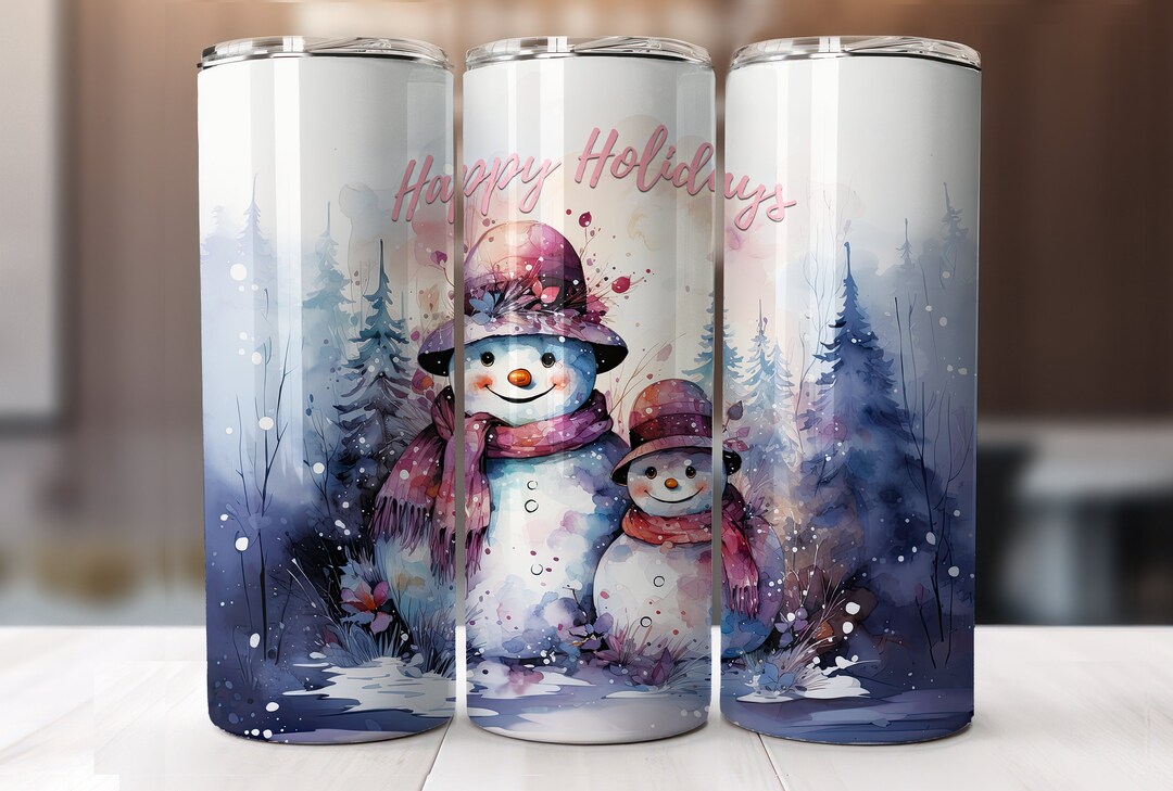 Snow Mom and Snow Kid Seasons Greetings Seamless 20oz Skinny - Etsy