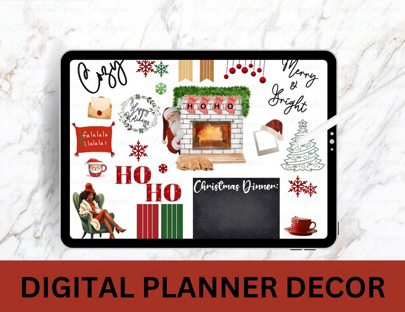 Christmas Vibes⎮ Digital Planner Stickers⎮pre-cropped Goodnotes & PNG ...