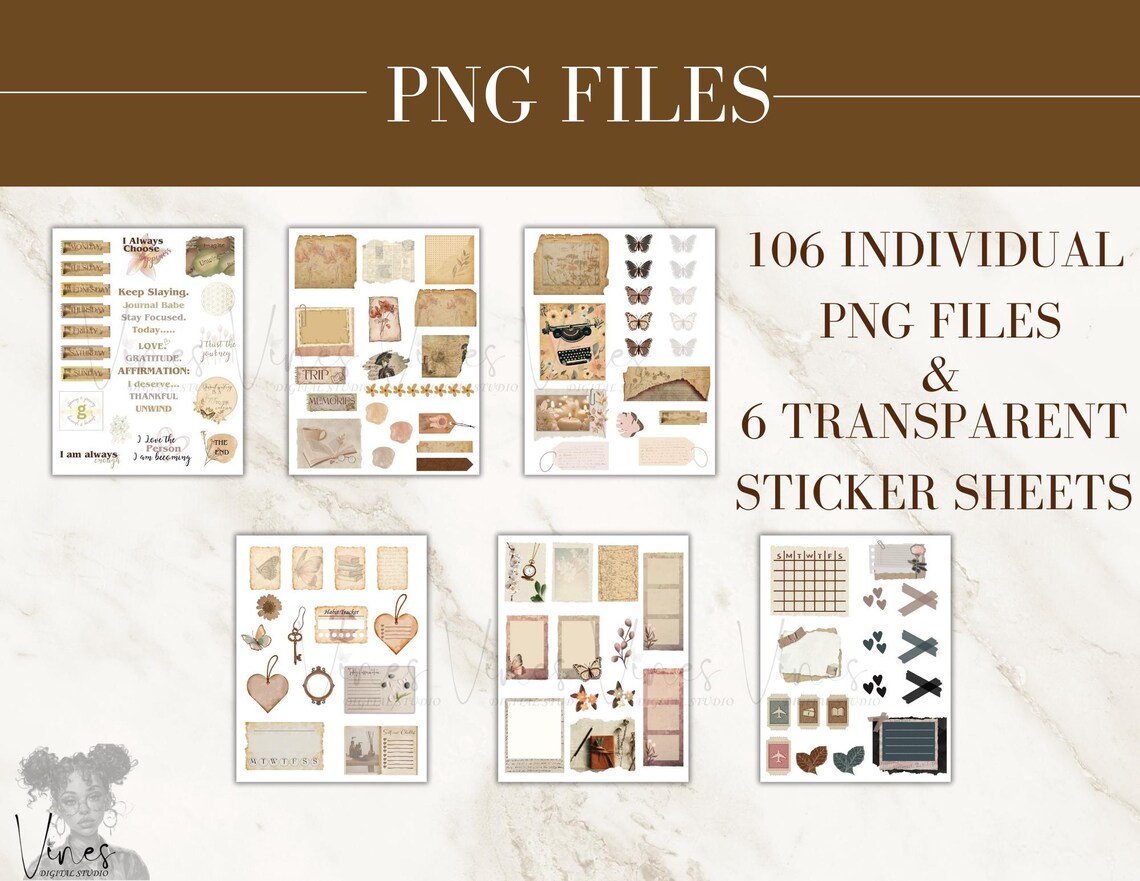 Journal Digital Stickers⎮goodnotes ⎮journal Vibes Vol 2⎮ Cropped ...