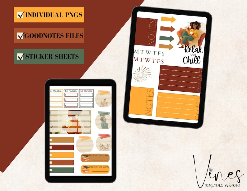 Colorful Digital Planner Stickers, Goodnotes Notability (PNG, Goodnotes ...