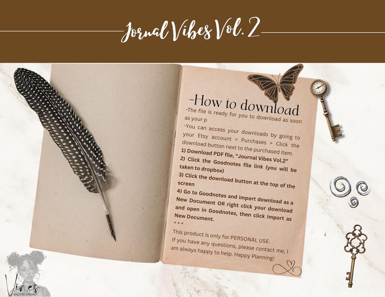 Journal Digital Stickers⎮goodnotes ⎮journal Vibes Vol 2⎮ Cropped ...