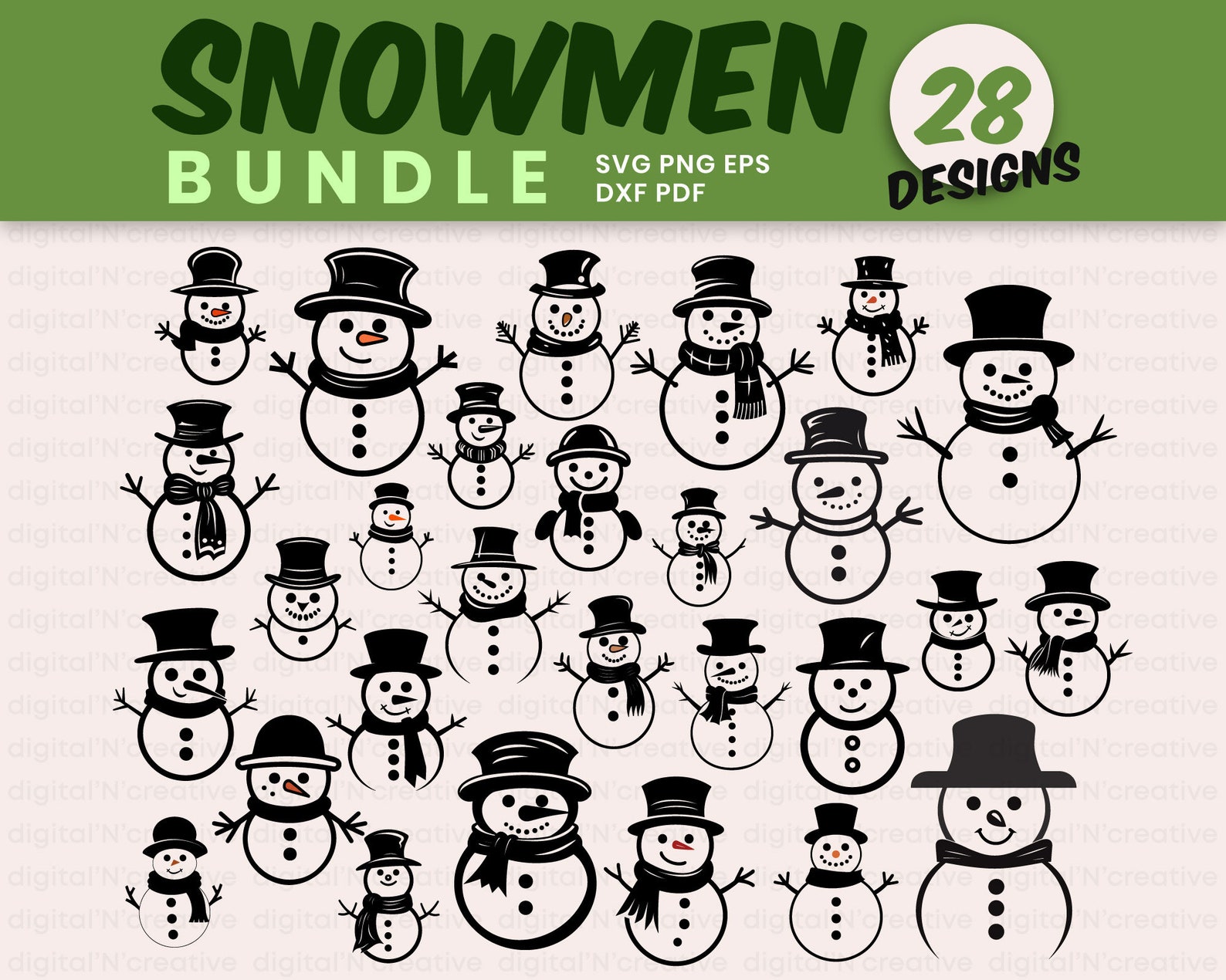 Big Snowmen Bundle Snowman SVG Snowmen SVG Snowman Bundle Clipart ...