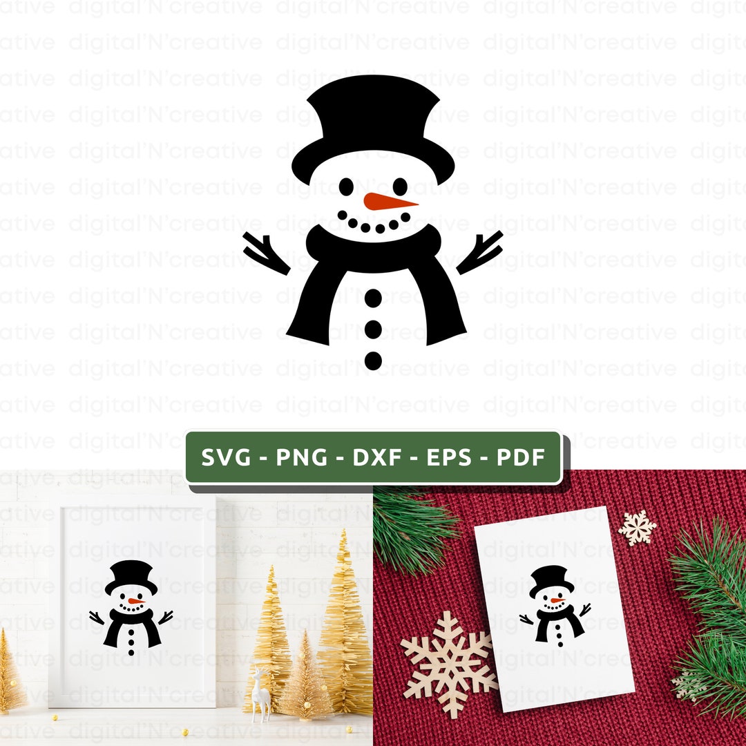 Snowman Vector Files Christmas Snowman Silhouette SVG Files Snowman SVG ...