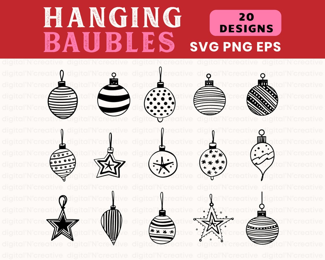 20 Christmas Bauble Clipart Hanging Baubles Bauble Clipart Festive ...