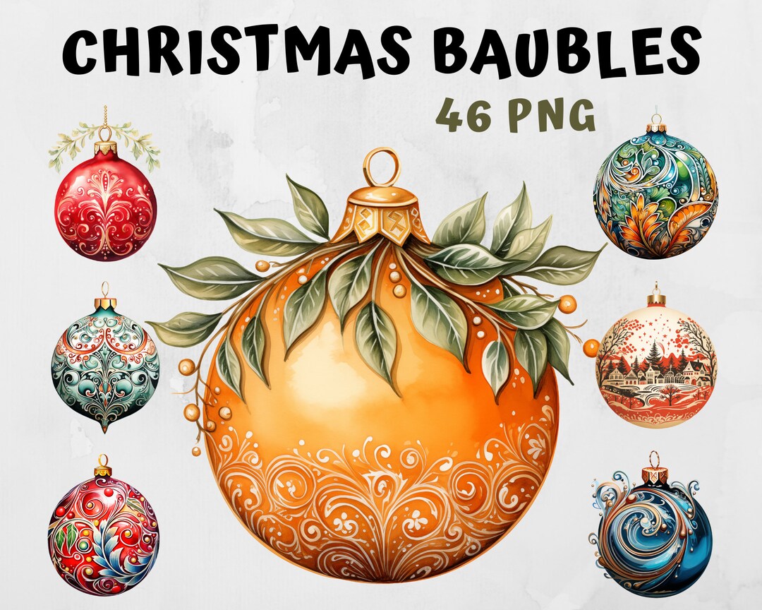 Christmas Baubles Clipart 46 High Quality Pngs | Festive Holiday ...