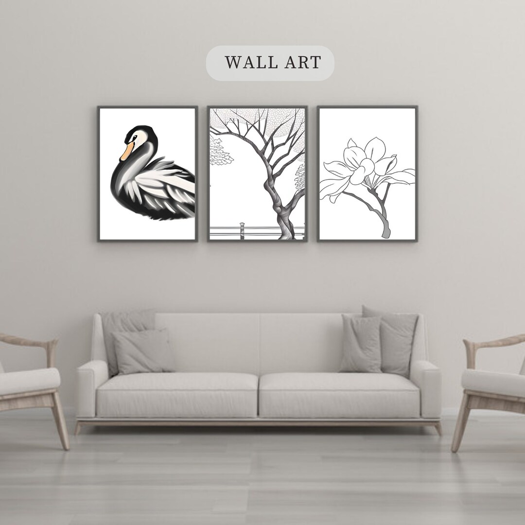 Line Art Print Line Art Wall Decor Digital Print Minimalist - Etsy