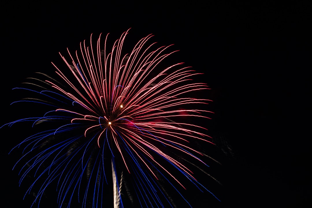 Red and Blue Firework Explosion Print - Etsy