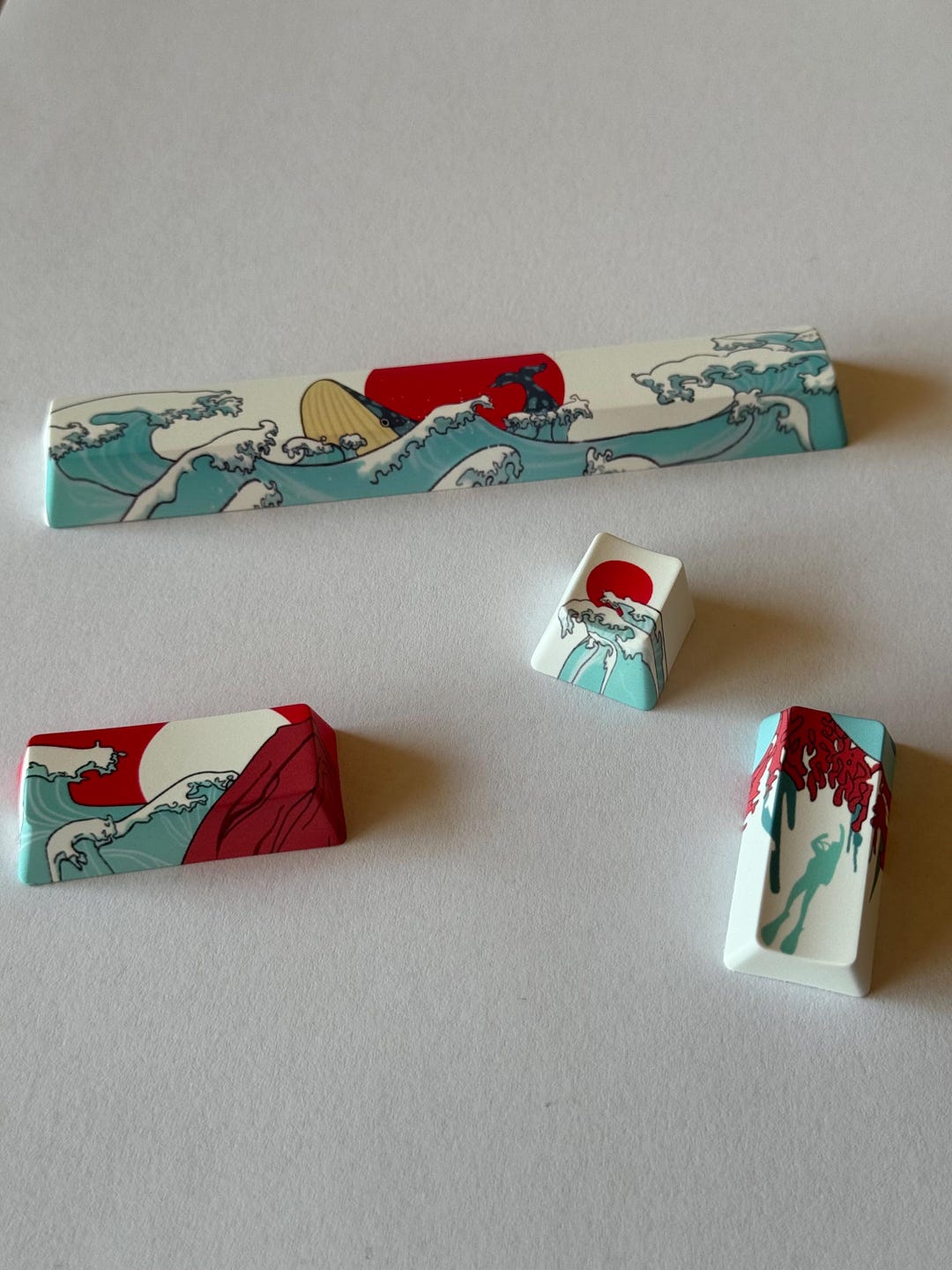 Great Wave off Kanagawa Custom Artisan Keycaps for Mechanical Keyboards ...