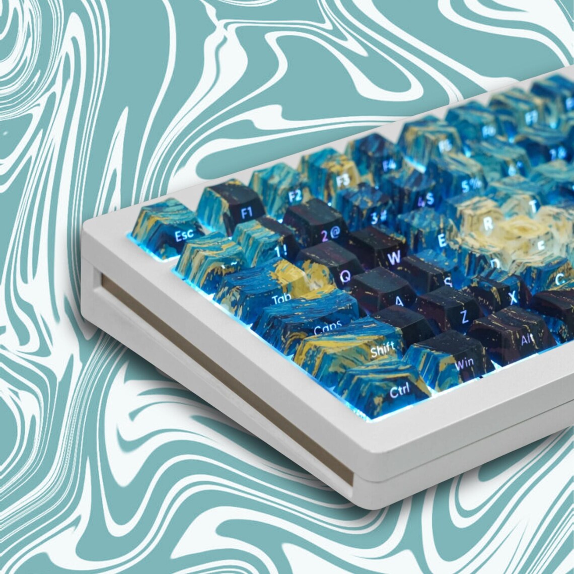Starry Night Keycaps Custom Artisan Keycaps for Mechanical Keyboards ...