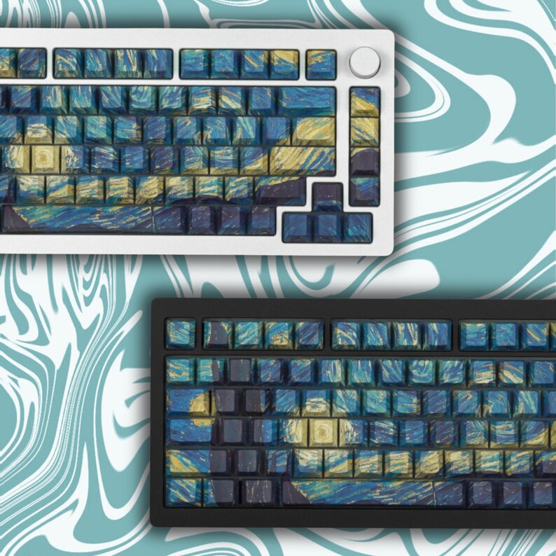 Starry Night Keycaps Custom Artisan Keycaps for Mechanical Keyboards ...
