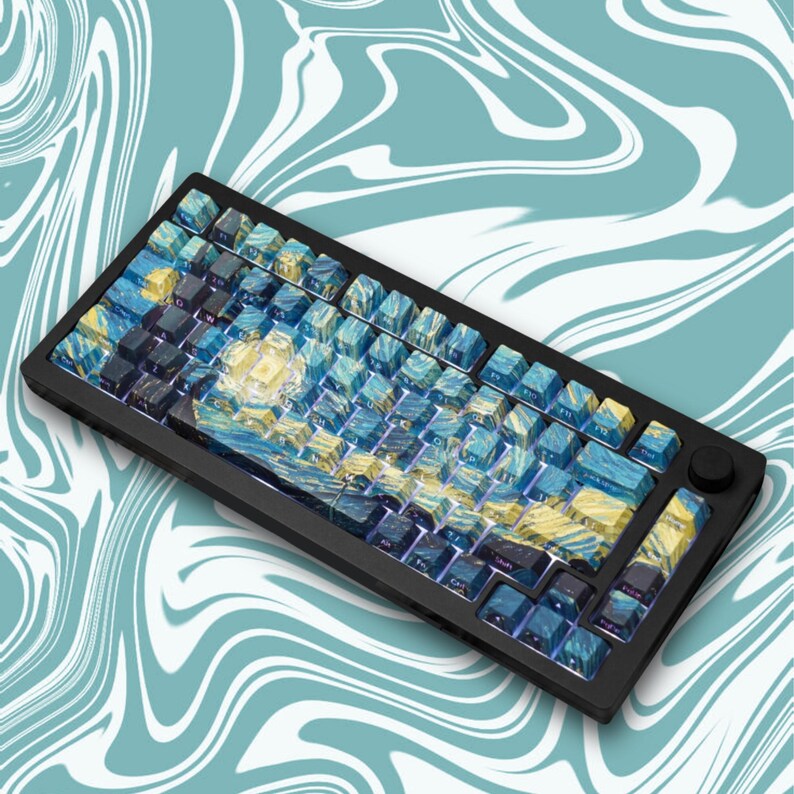 Starry Night Keycaps Custom Artisan Keycaps for Mechanical Keyboards ...