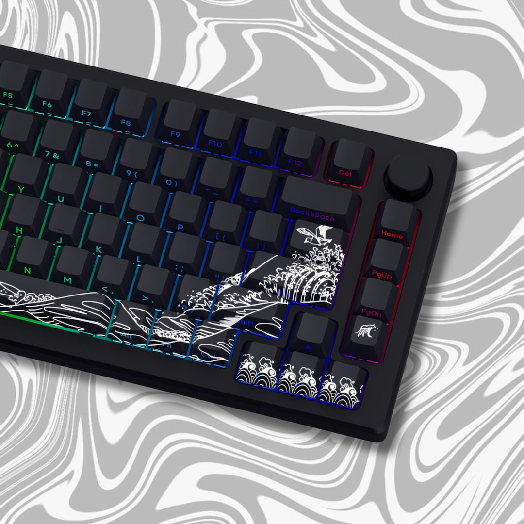 Great Wave of Kanagawa Keycaps Custom Artisan Keycaps for Mechanical ...