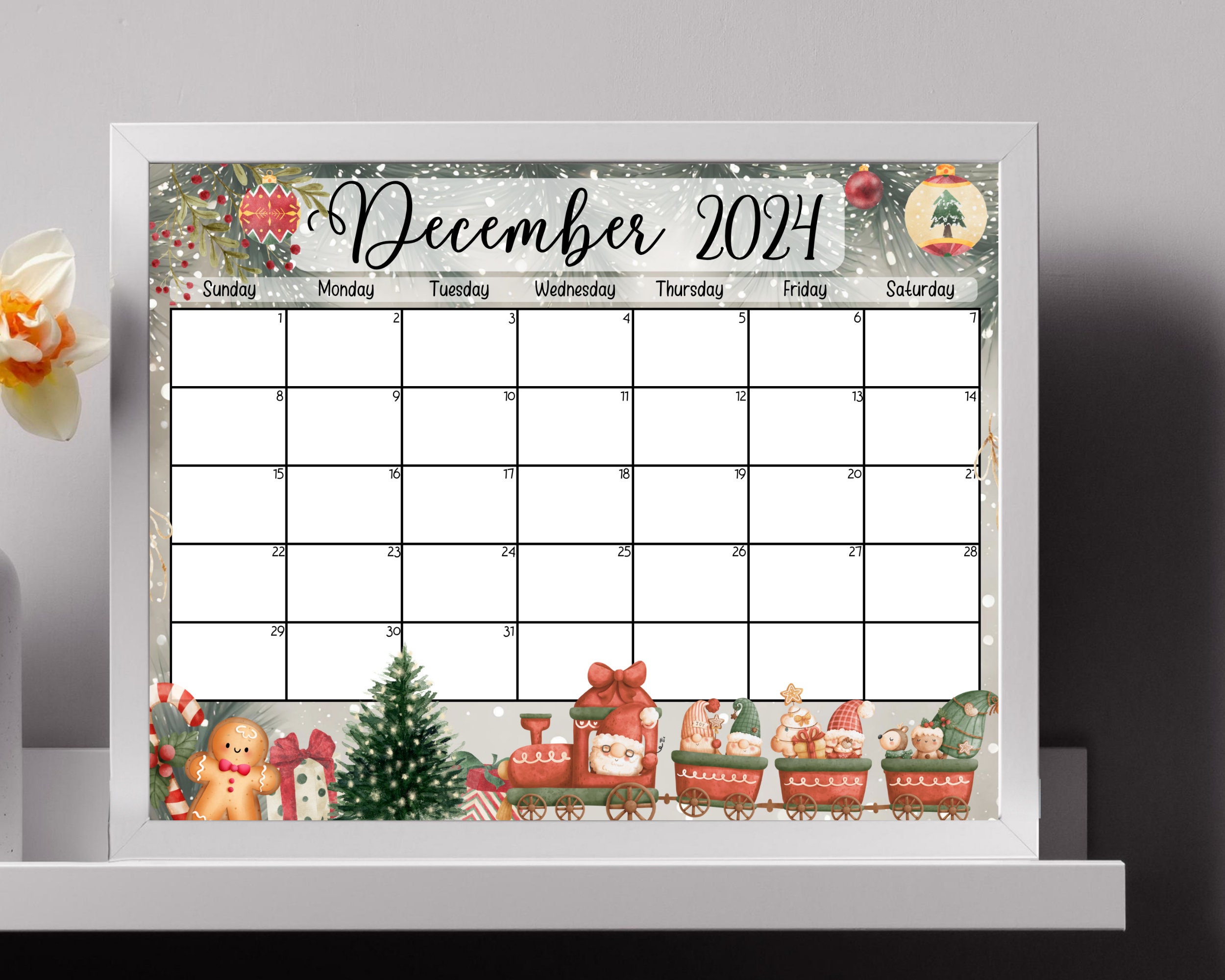 EDITABLE Monthly Calendar 2024, Cute Printable Fillable Editable ...