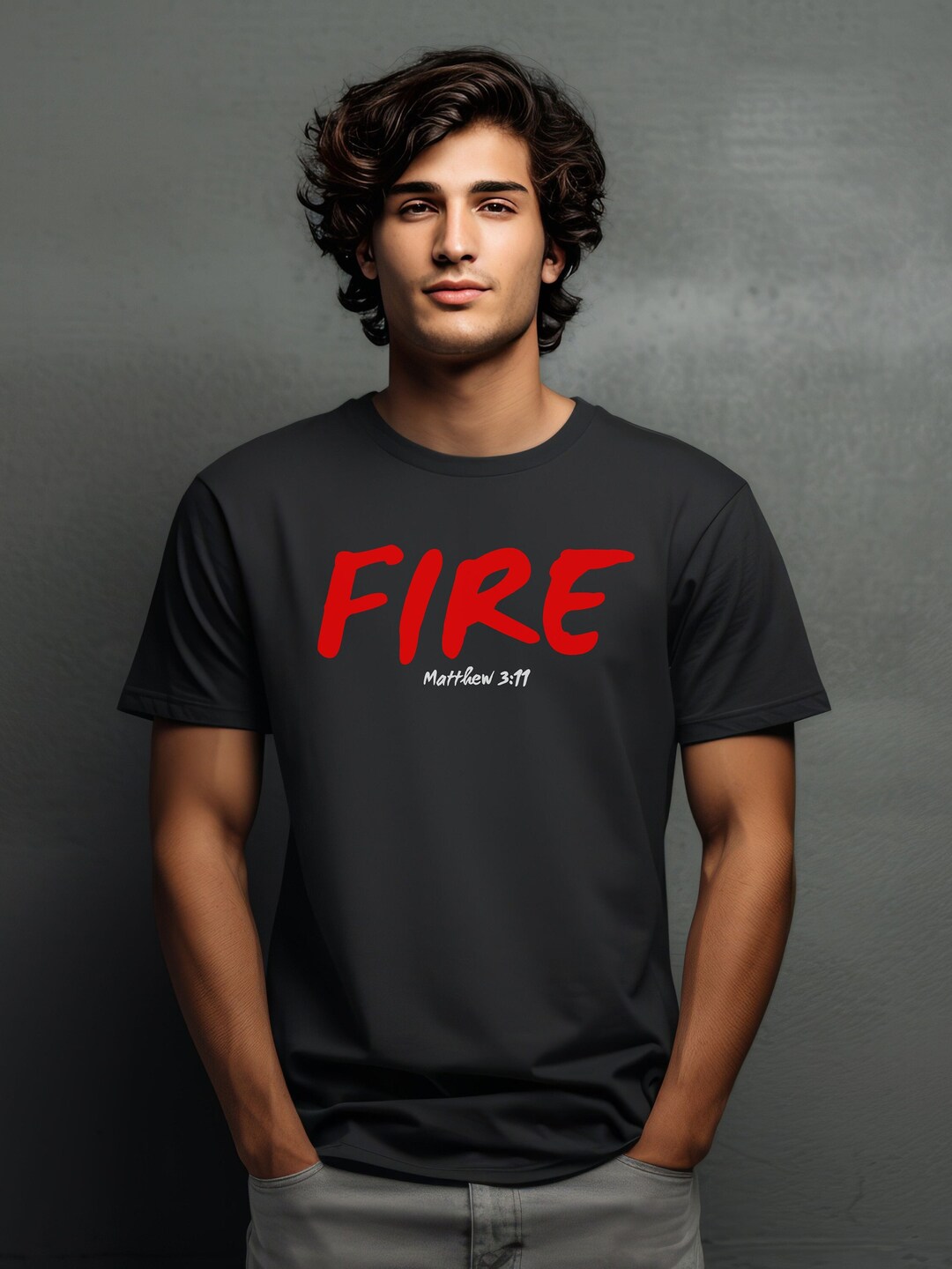 Holy Spirit Tshirt, Christian Shirt, FIRE, Matthew 3:11, Christian ...