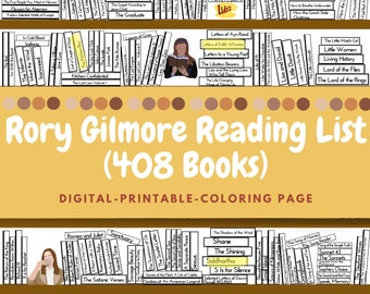 Rory Gilmore Reading Challenge Printable Colouring Page - Etsy
