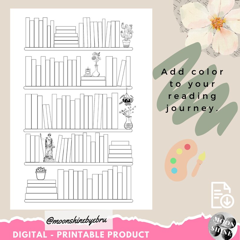 Bookshelf Reading Tracker | Classic Reading Log, 50 & 100 Books, A4 A5 ...