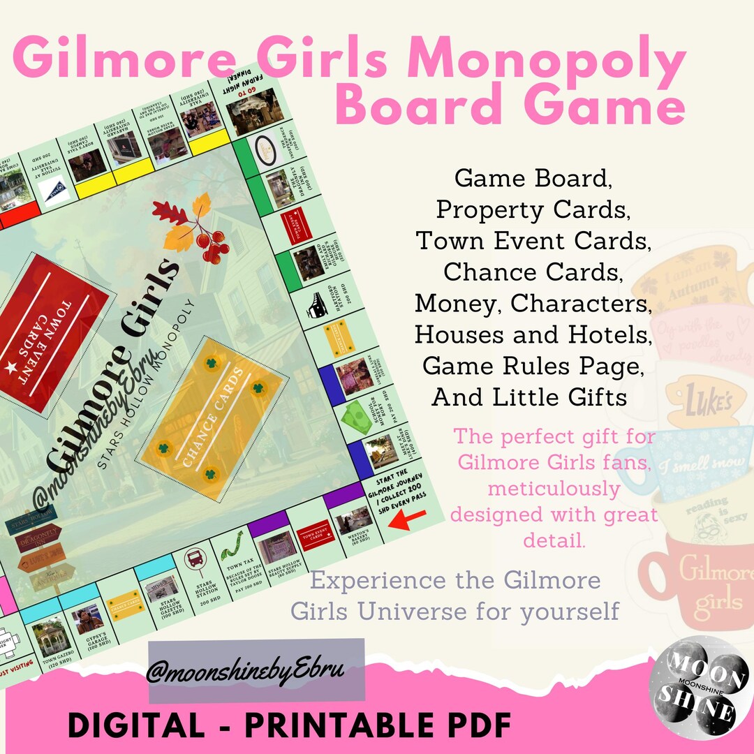 Gilmore Girls Monopoly: Stars Hollow Printable Board Game (digital ...