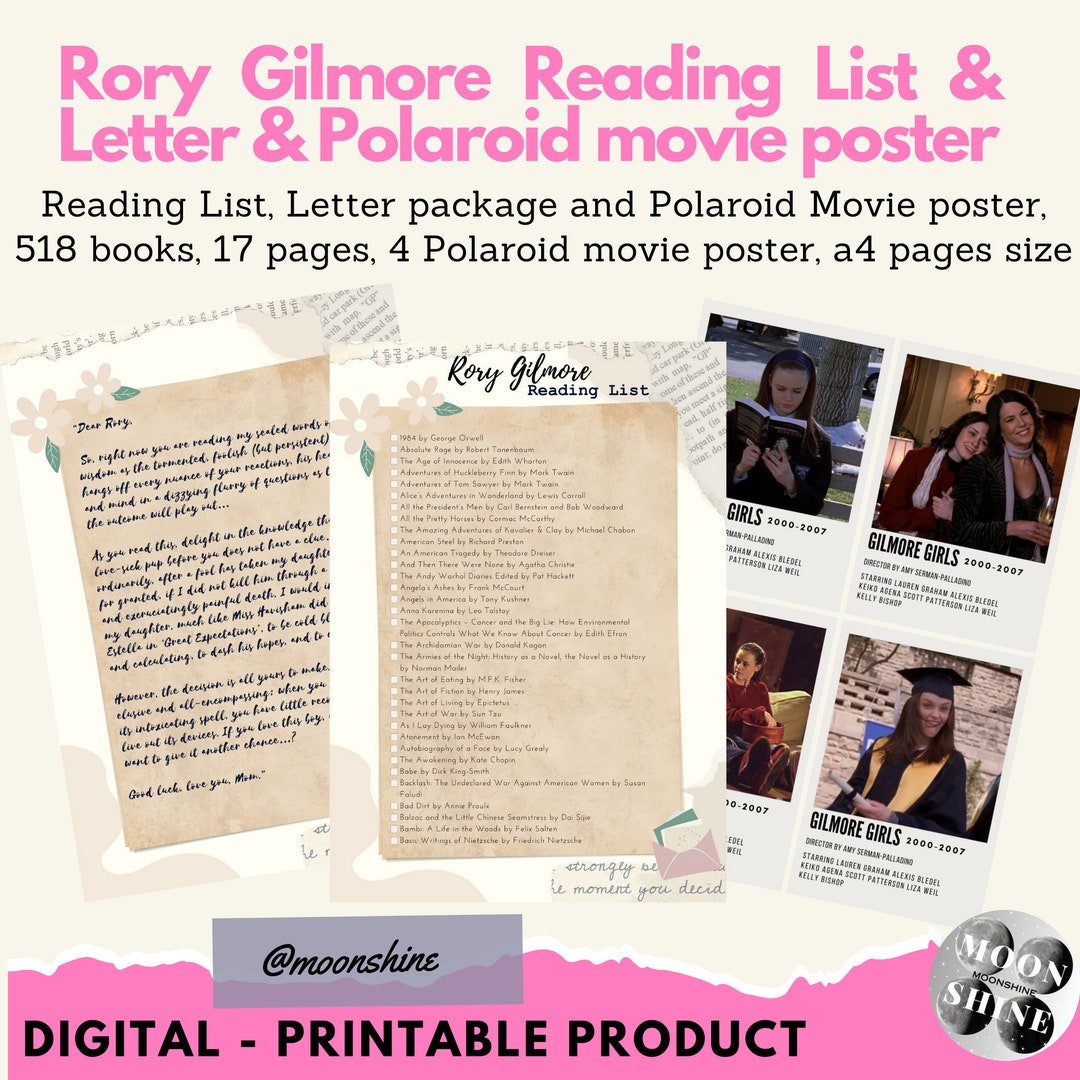 Rory Gilmore Reading Challenge List Gilmore Girls Polaroid Movie Poster ...