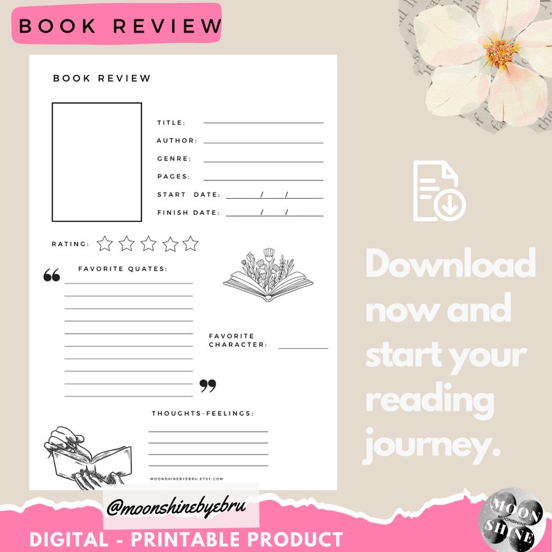 Reading Log Reading Tracker Book Tracker Book Review Reading Journal ...